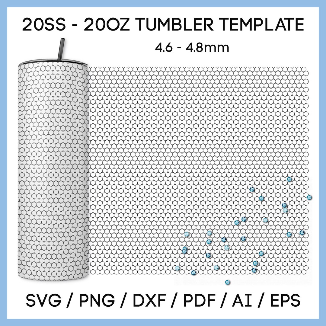 SS20 for 20oz Tumbler Rhinestone Tumbler Blank Template - Etsy