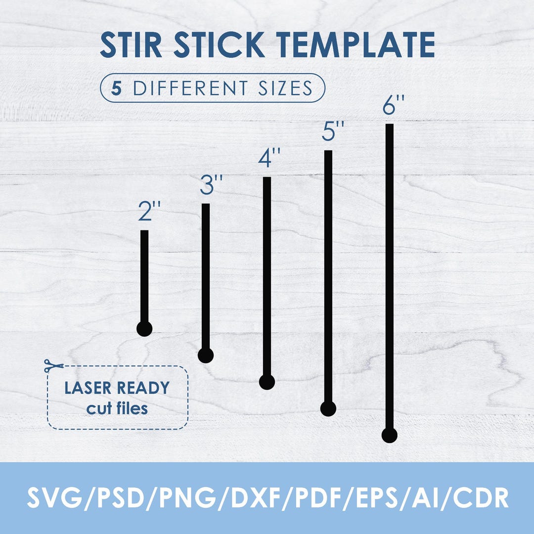 Drink Stirrers Svg, Stir Stick Base Template, Bundle, Swizzle Sticks, Cut Files - Etsy