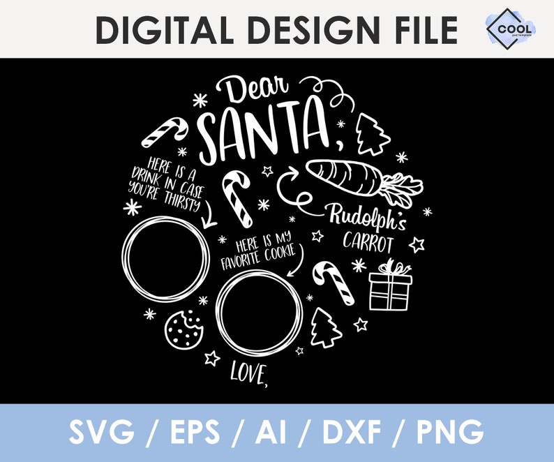 Round Santa Tray SVG Laser Cut File | Etsy