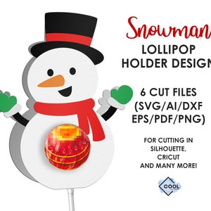 Snowman Lollipop Holder and Little Candy Holder Svg, DIY Christmas ...