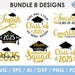 Graduation Svg Bundle, Class of 2025 Svg, Gold and Black, Senior 2025 ...