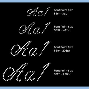 Rhinestone Letters Pattern, Full Alphabet, Cursive Wedding Font, 10ss ...