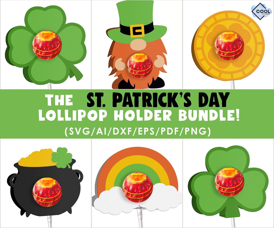 St. Patrick's Day, Lollipop Holder Svg, BUNDLE, Diy, Craft for Kids ...