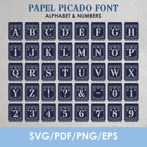Papel Picado Font Svg, All Letters + Numbers, Papel Picado Banner ...