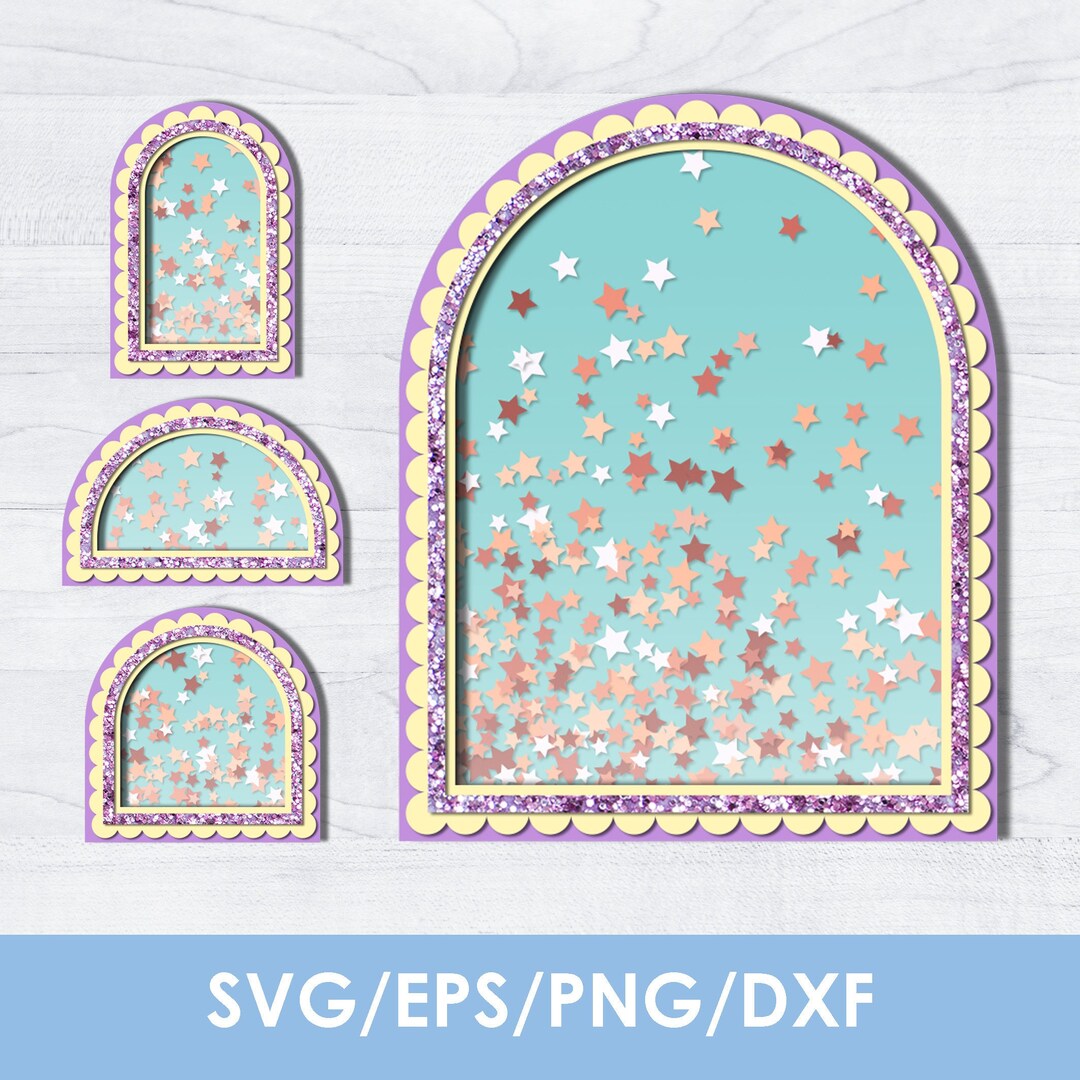 Layered Arch Shaker Birthday Cake Topper Svg, BUNDLE, Svg, Png, Cricut ...