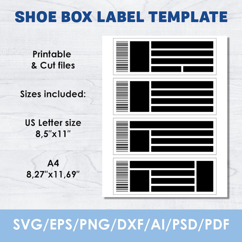 Shoe Box Label Template: Editable Canva Design (digital Download) - Etsy
