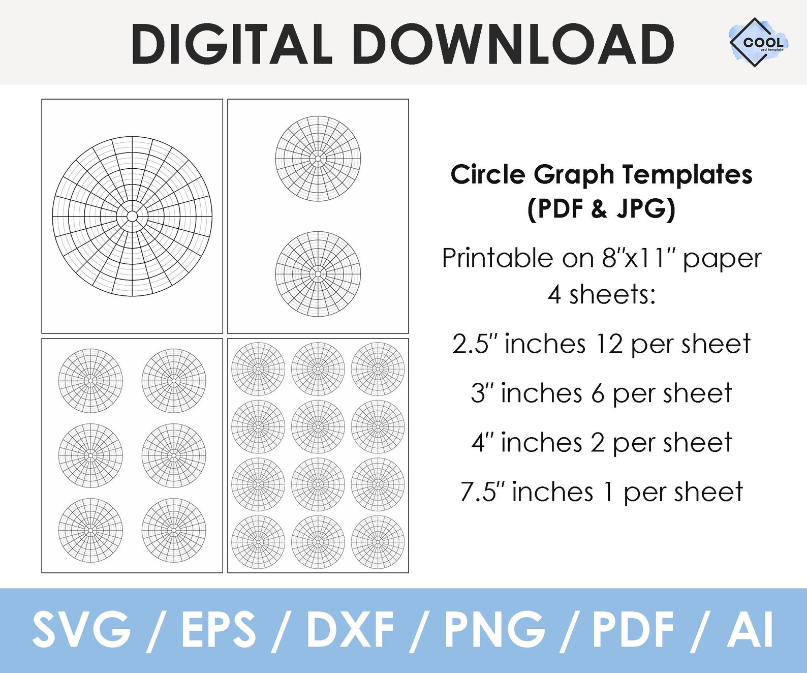 Circle Graph Template: Bead Pattern Paper (digital Download) - Etsy
