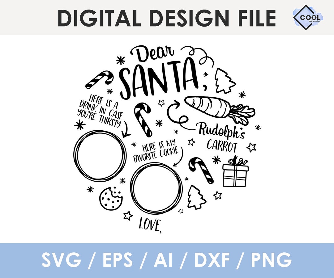 Round Santa Tray SVG, Laser Cut File - Etsy