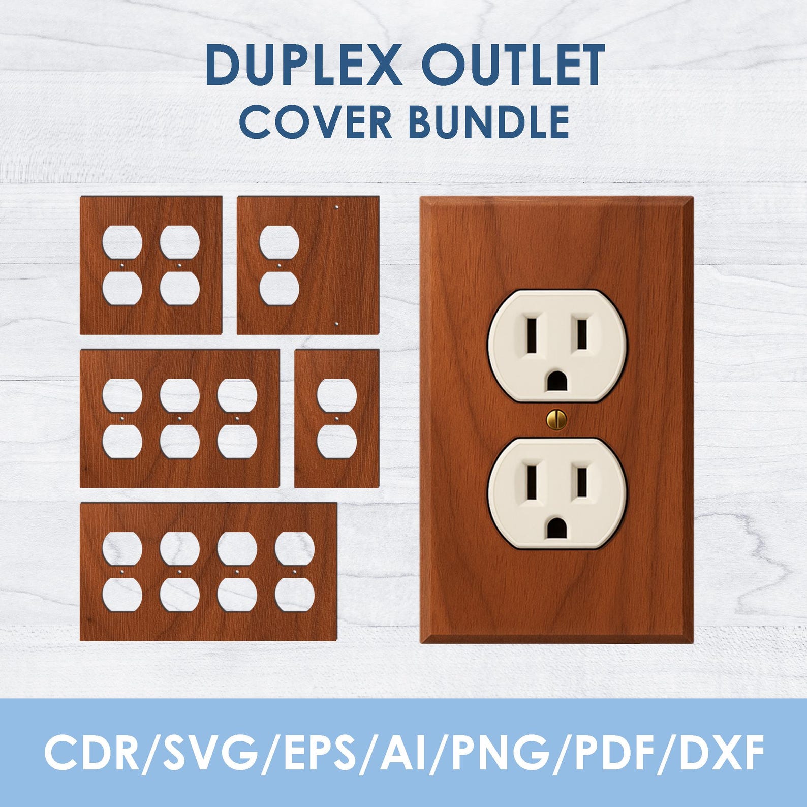 5 Duplex Outlet Cover Svg Template, Bundle, Outlet Blank Cover, Laser ...