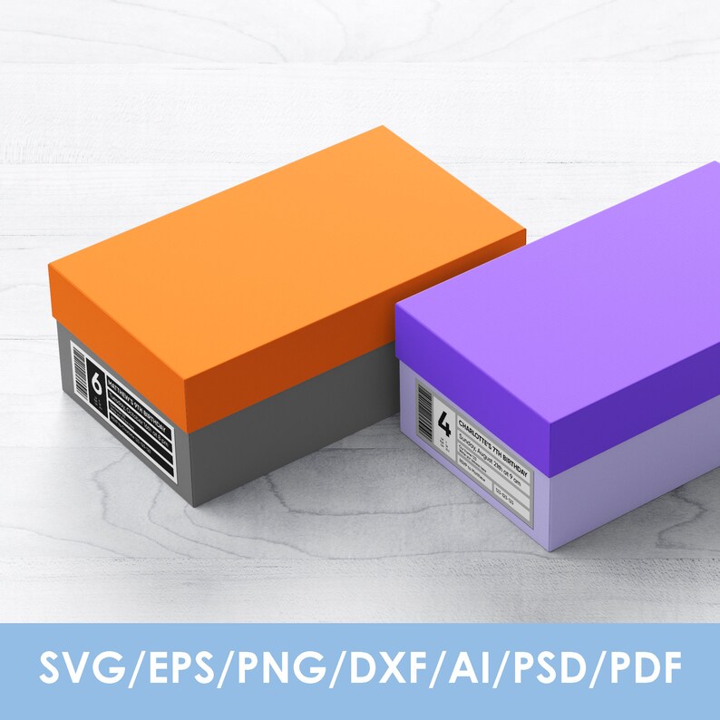 Shoe Box Label Template, Bundle, Editable, Label Template for Shoe Box ...