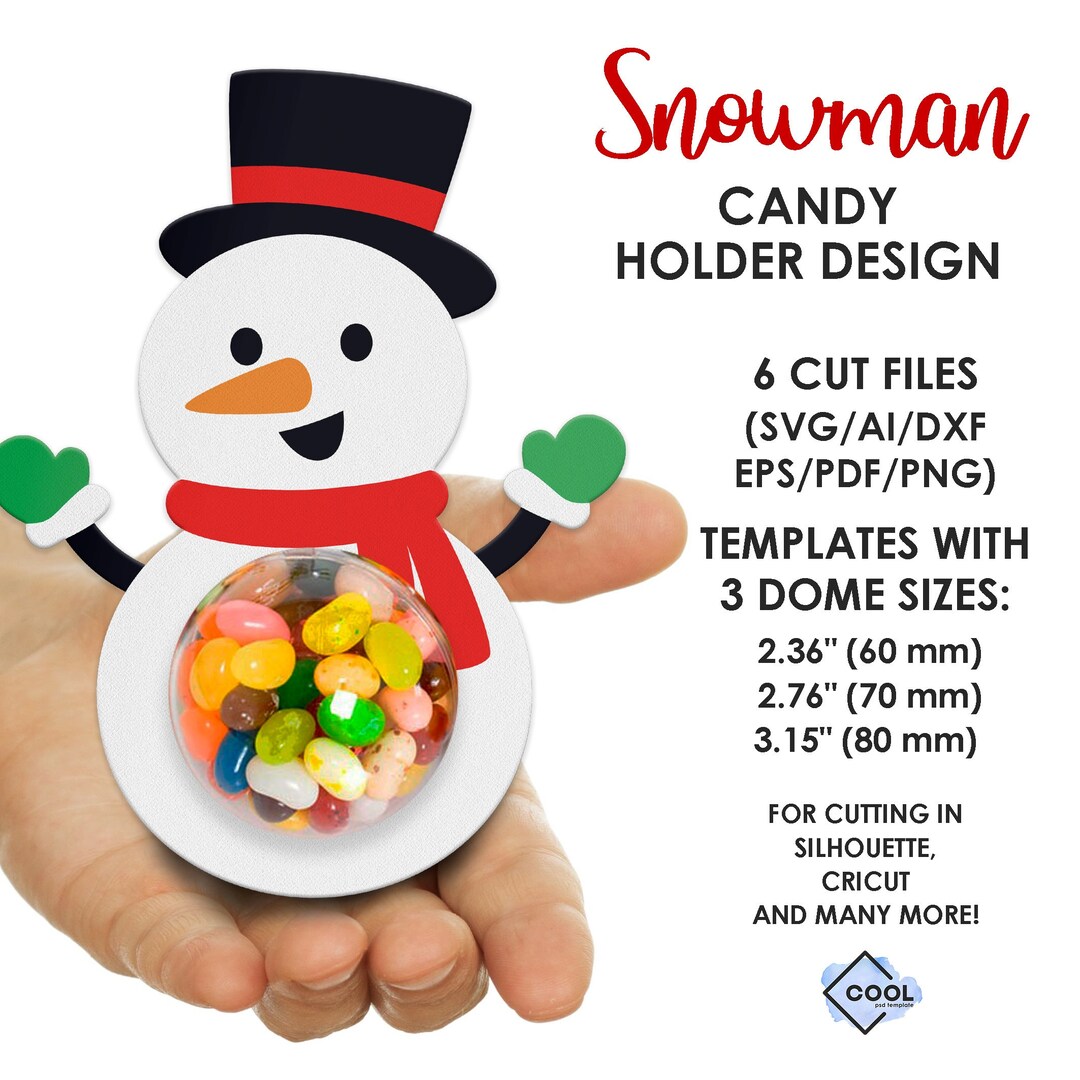 Snowman Candy Dome SVG, Christmas Chocolate Holder Svg, DIY, Craft for ...
