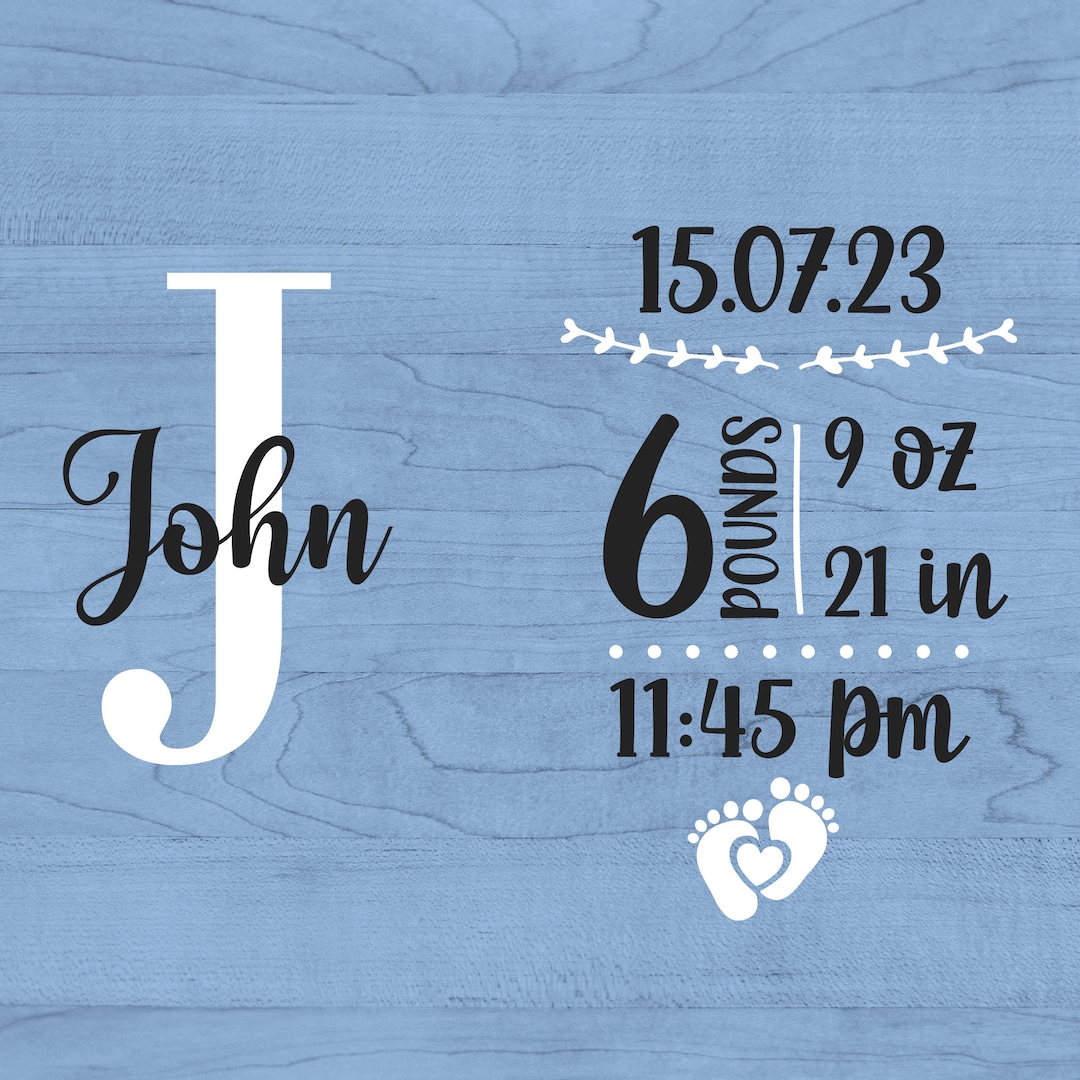 Birth Stats Svg Editable Template, DIY, Gift for Newborn, Personalised, for Plush Toy, Laser Cut ...