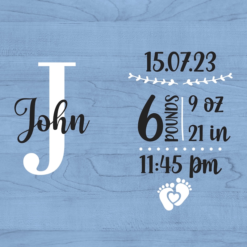 Birth Stats Svg - Etsy