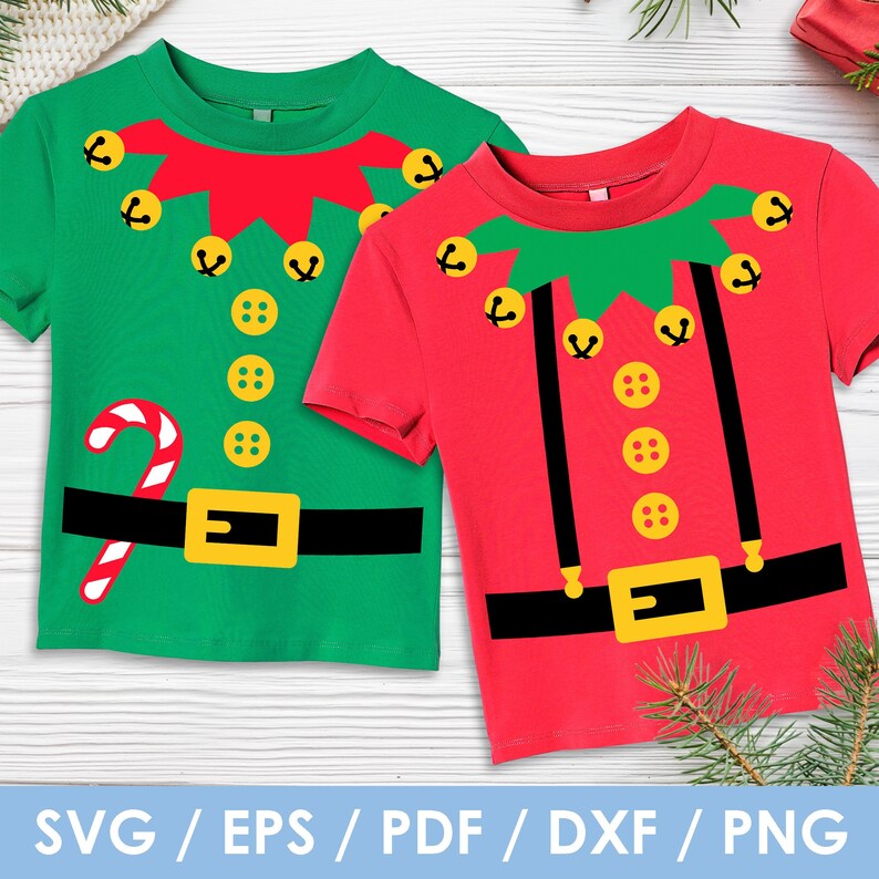 Svg Christmas Elf Costume, BUNDLE, Elf Shirt, PNG, Elf Suit Set, Cut ...
