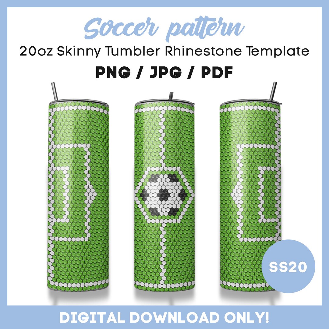 Soccer Rhinestone 20oz Tumbler Template, SS20, Honeycomb Pattern ...
