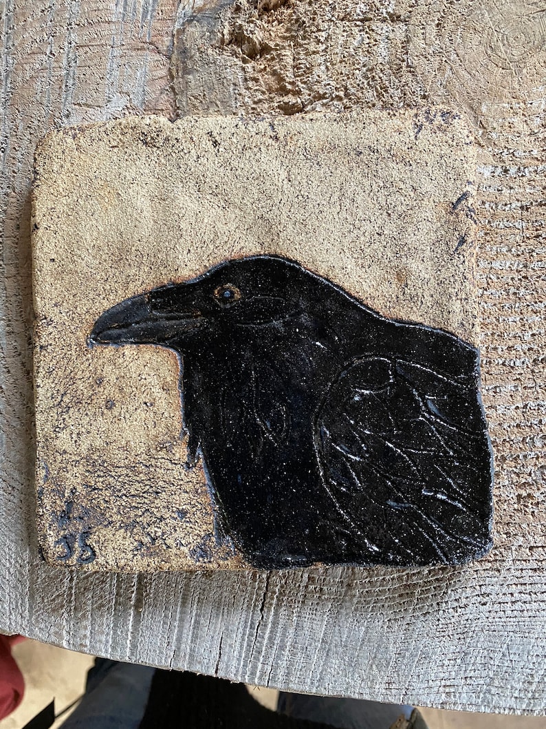 Raven Ceramic Tile - Etsy