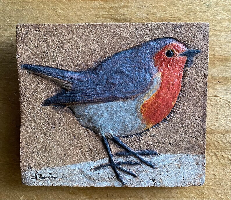 Robin Tile / Wall Plaque in Stoneware Ceramic - Etsy