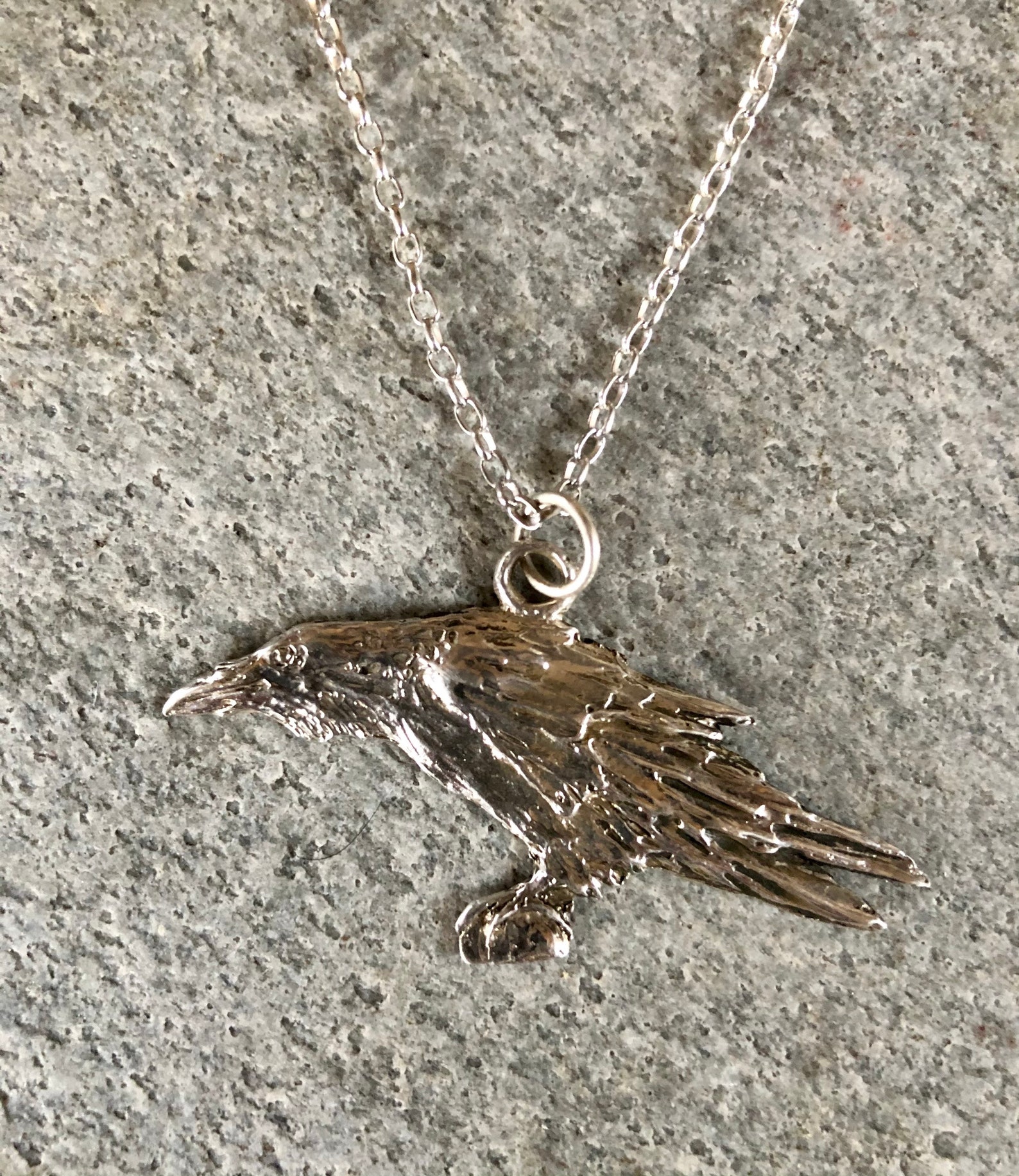 Raven Pendant in Silver - Etsy