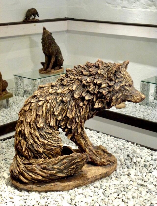 Wolf Sculpture in Ceramic by Paul Szeiler | Etsy UK
