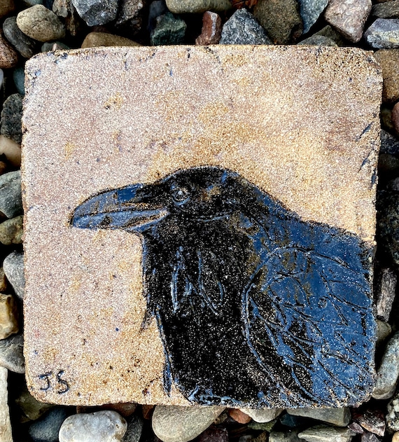Raven Ceramic Tile | Etsy