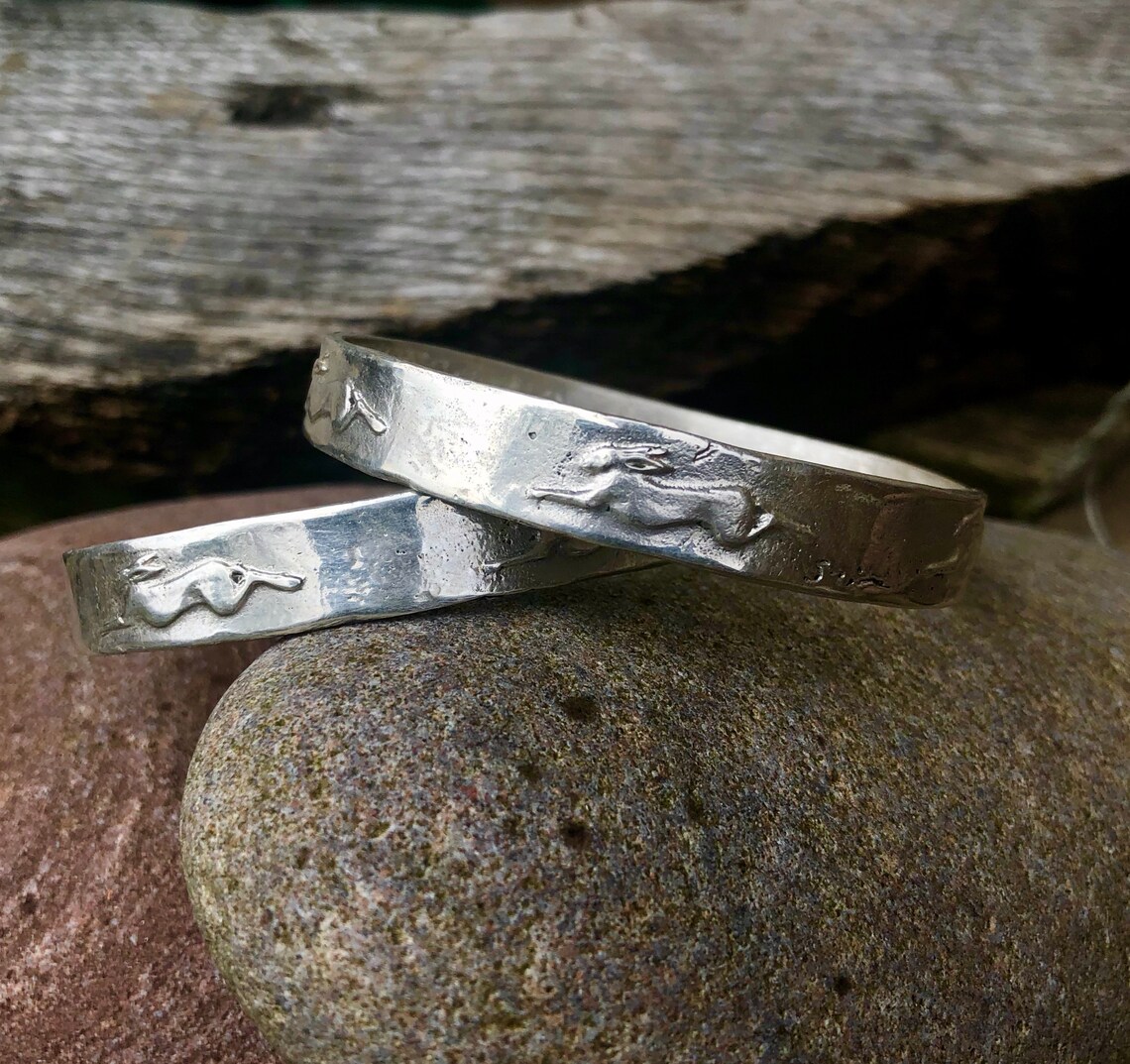 Hare Bangle in Pewter - Etsy