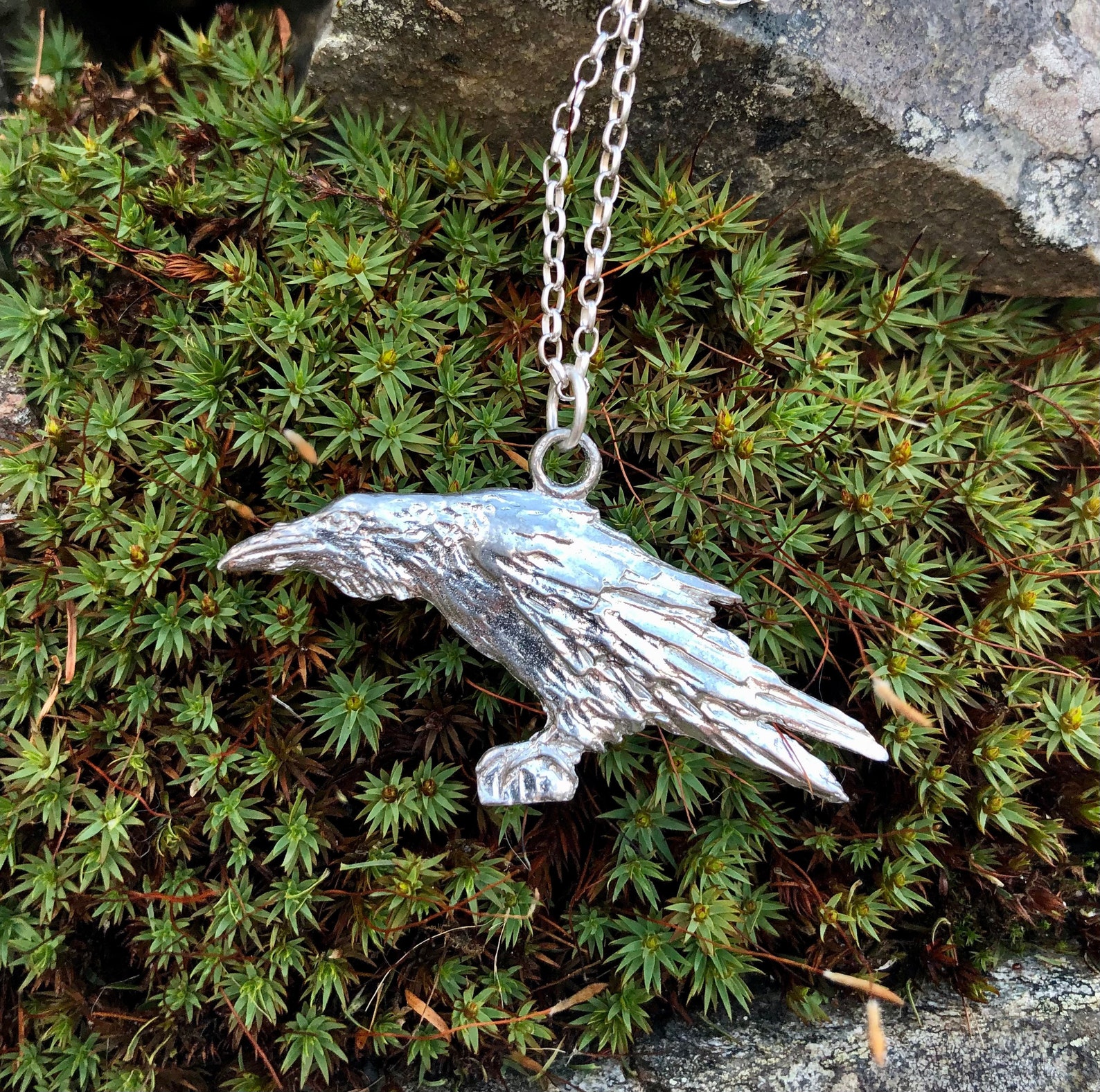 Raven Pendant in Pewter - Etsy