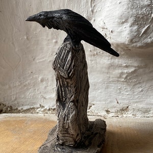 Raven on a Standing Stone Sculpture - Etsy