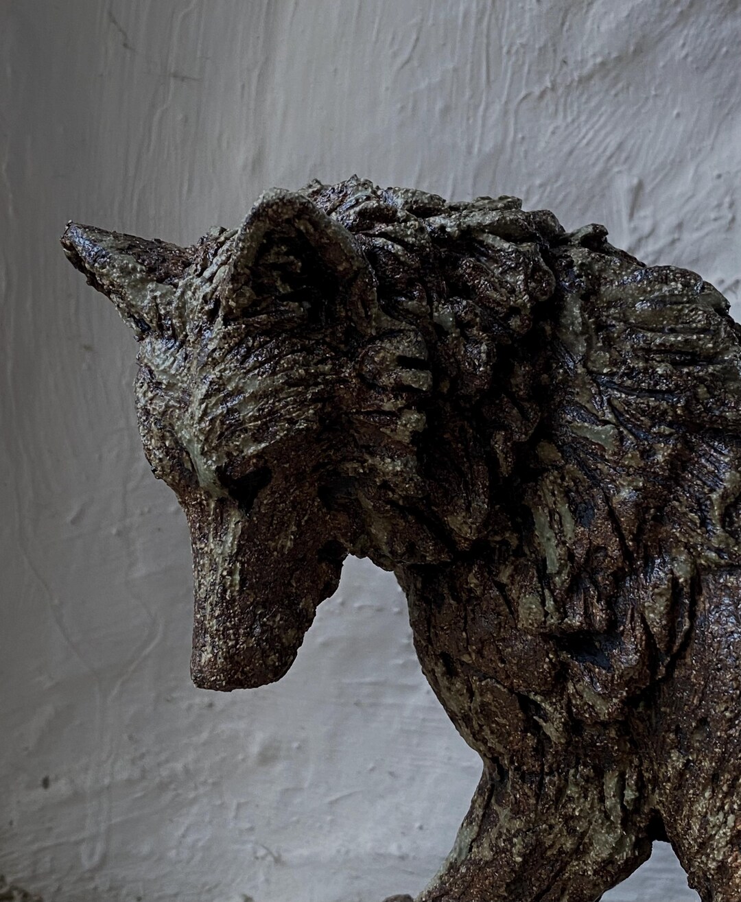Wolf Sculpture in Ceramic Stoneware Hand Sculpted by Paul Szeiler - Etsy