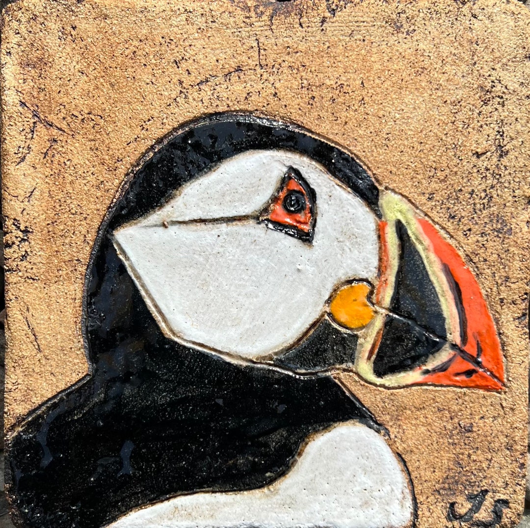 Ceramic Puffin Tile - Etsy