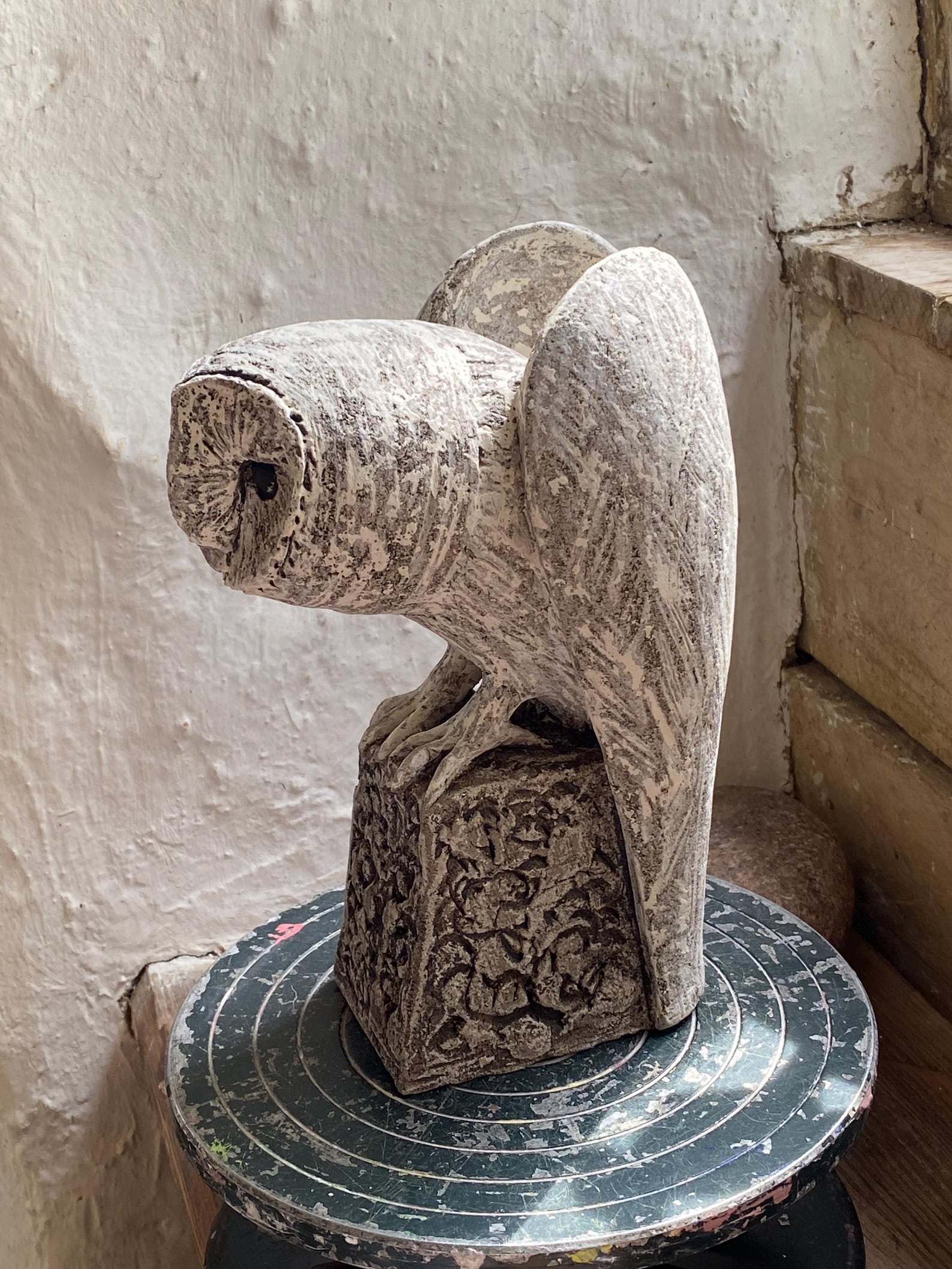 Barn Owl Sculpture in Stoneware Ceramic by Paul Szeiler - Etsy
