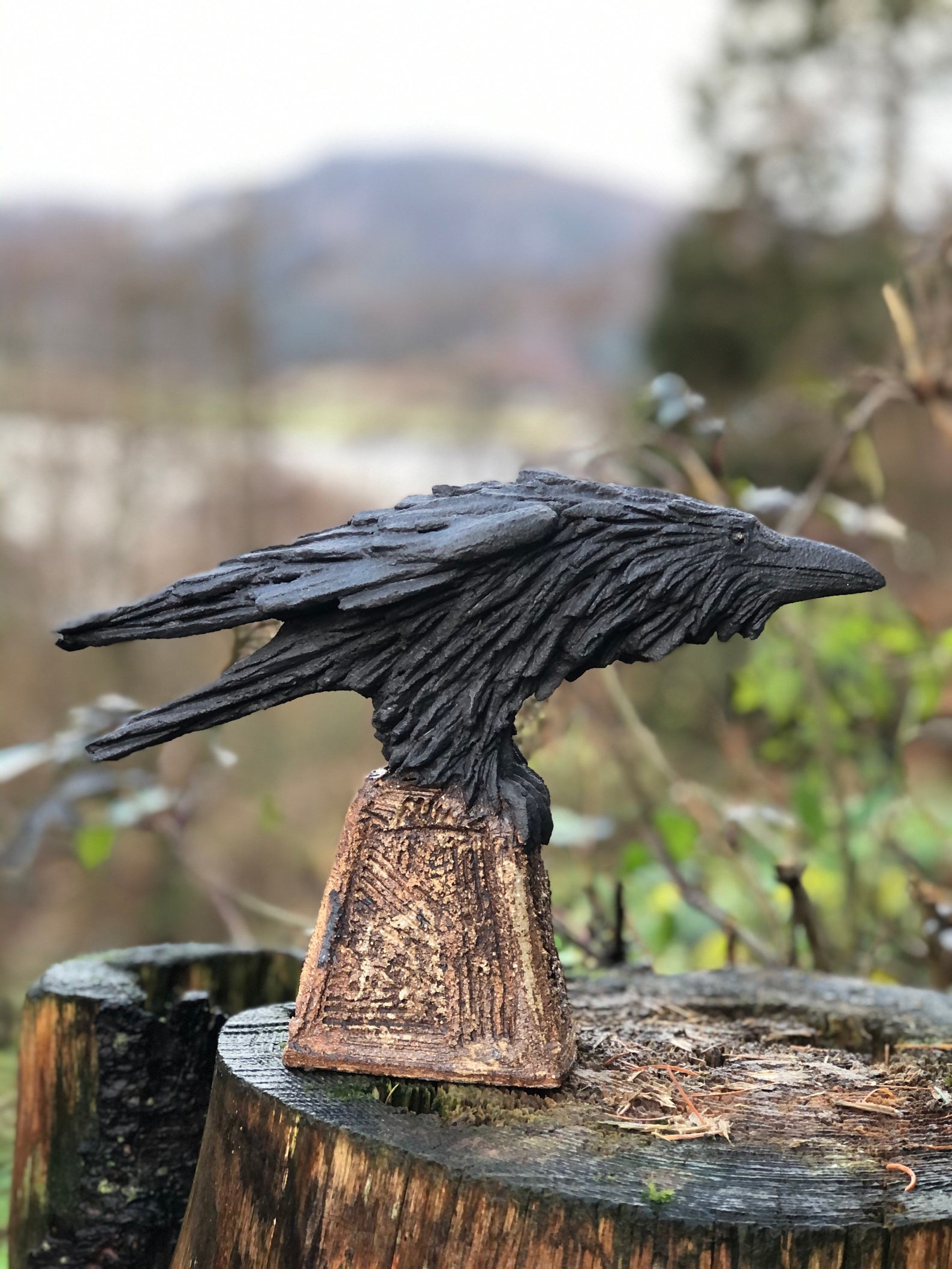 Raven Sculpture by Paul Szeiler. | Etsy