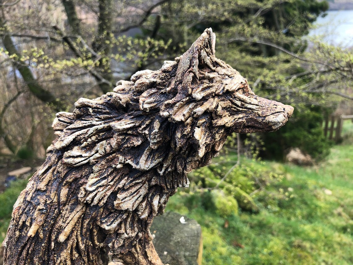 Wolf Sculpture in Ceramic Stoneware Hand Sculpted by Paul - Etsy