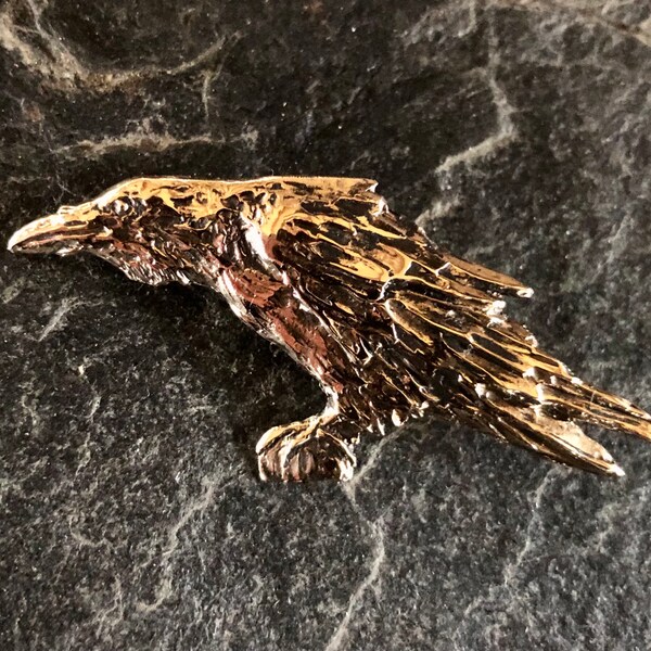 Raven Brooch - Etsy