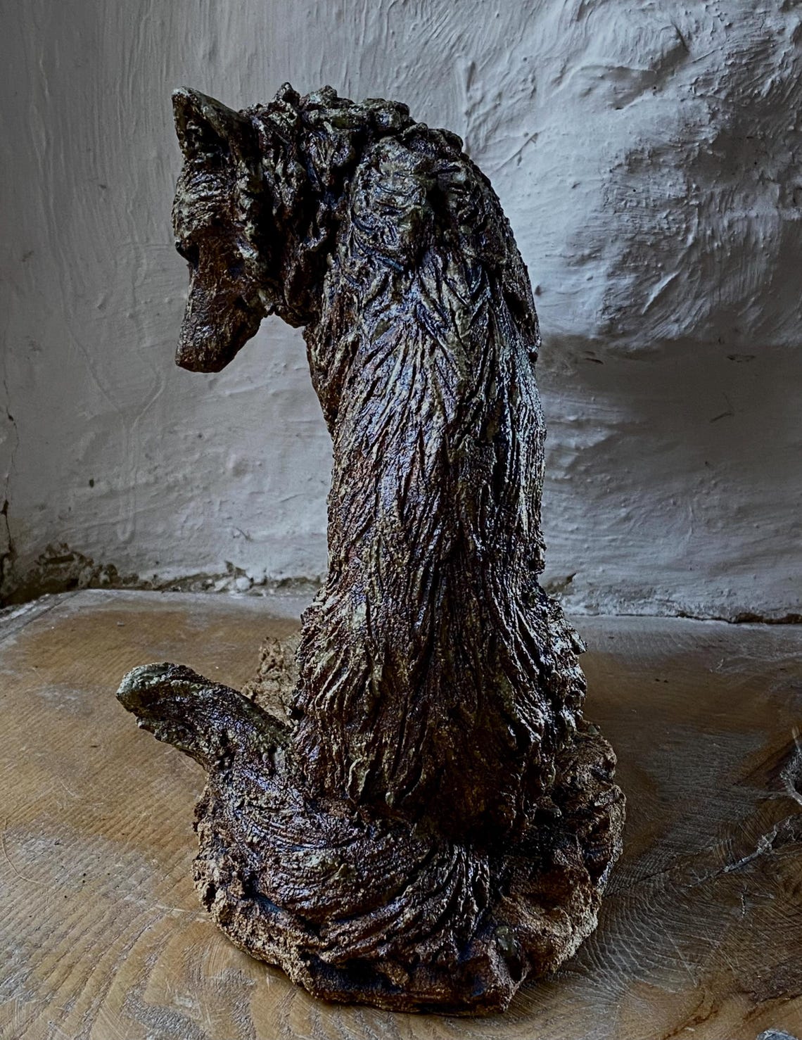 Wolf Sculpture in Ceramic Stoneware Hand Sculpted by Paul Szeiler - Etsy