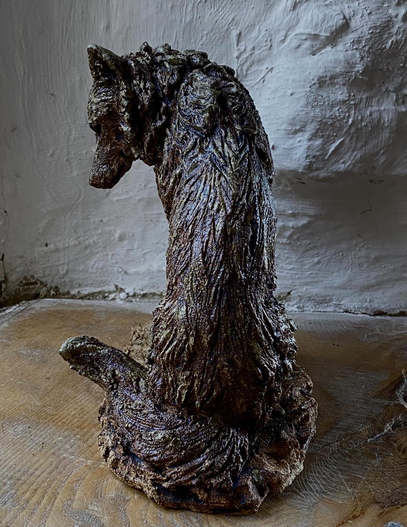 Wolf Sculpture in Ceramic Stoneware Hand Sculpted by Paul Szeiler - Etsy