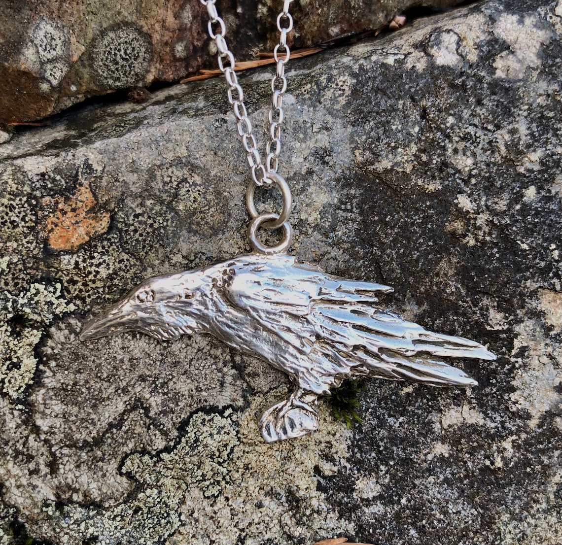 Raven Pendant in Pewter - Etsy