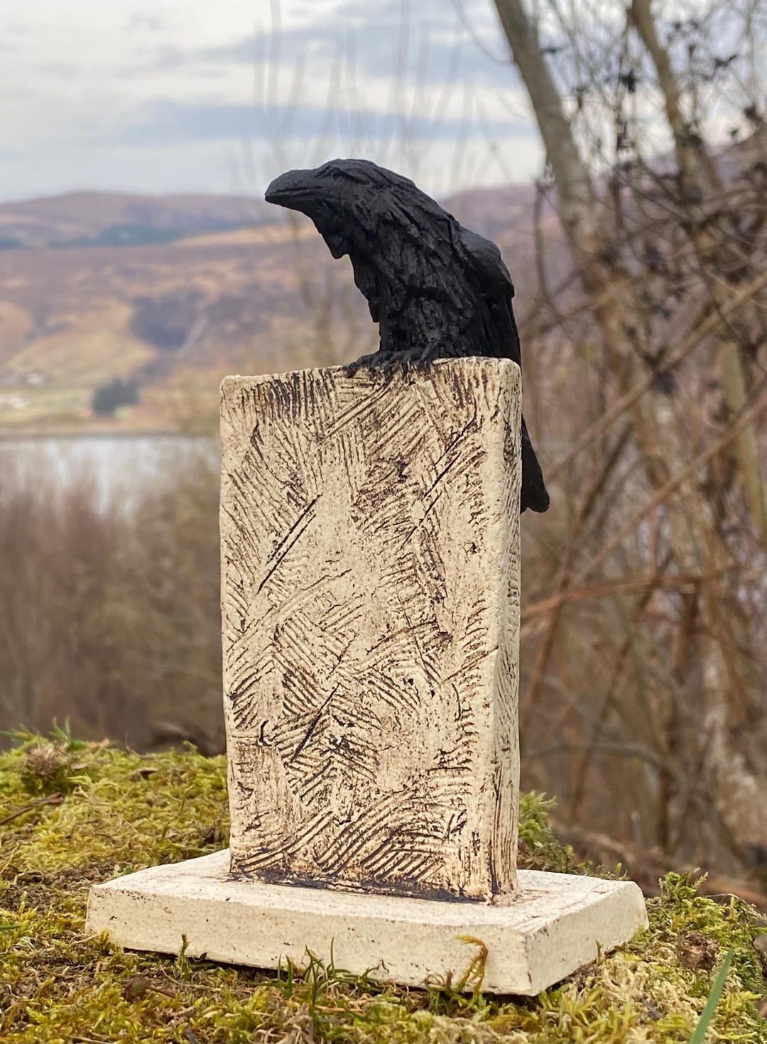 Raven on a Standing Stone Sculpture - Etsy