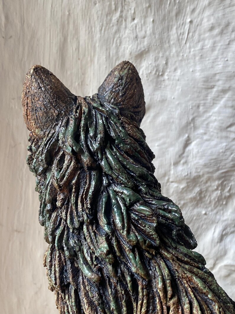 Wolf Sculpture in Ceramic by Paul Szeiler - Etsy