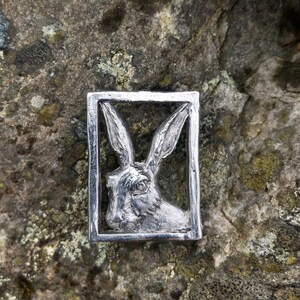 Hare Portrait Brooch in Pewter by Paul Szeiler. - Etsy UK