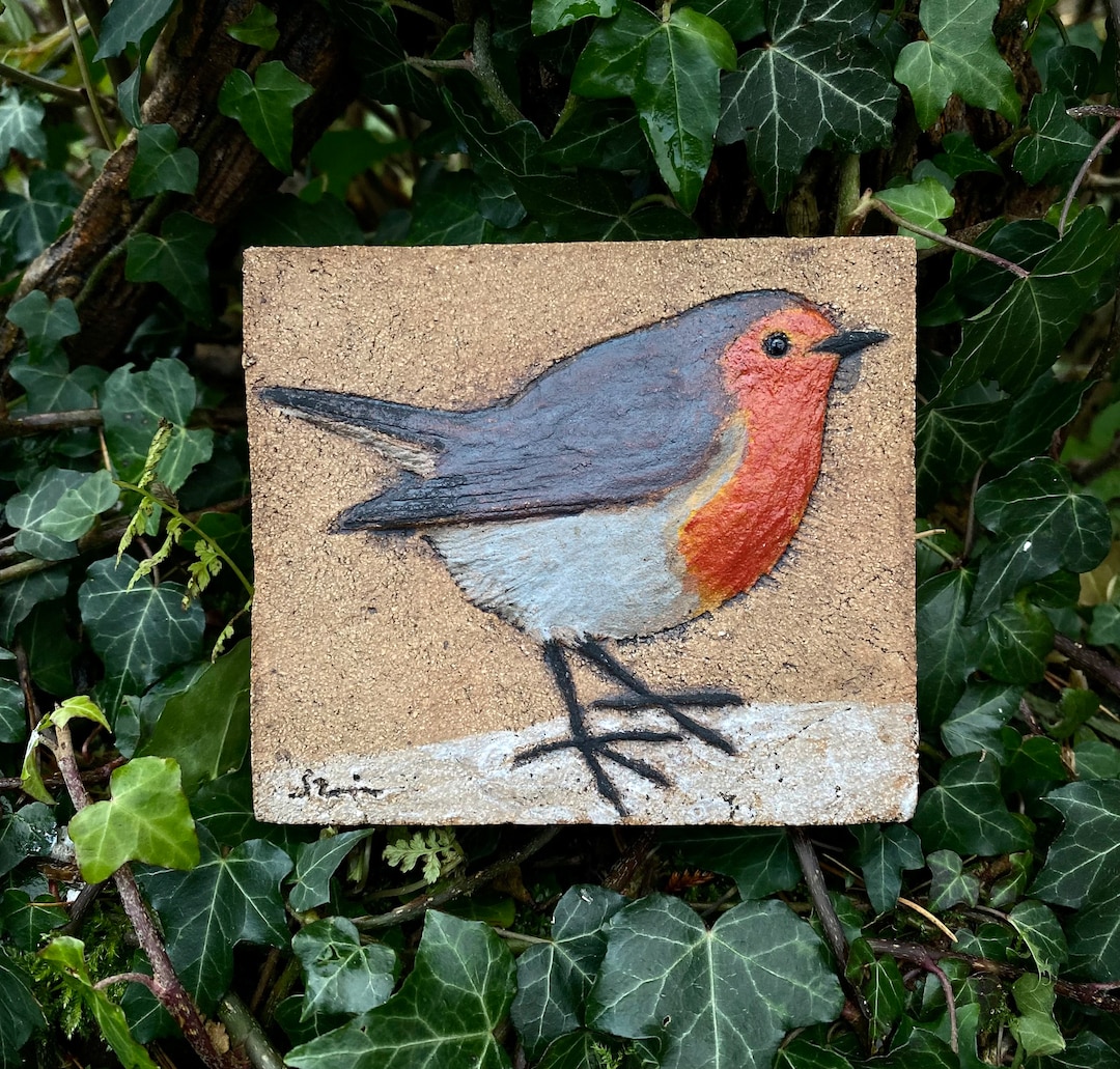 Robin Tile / Wall Plaque in Stoneware Ceramic - Etsy
