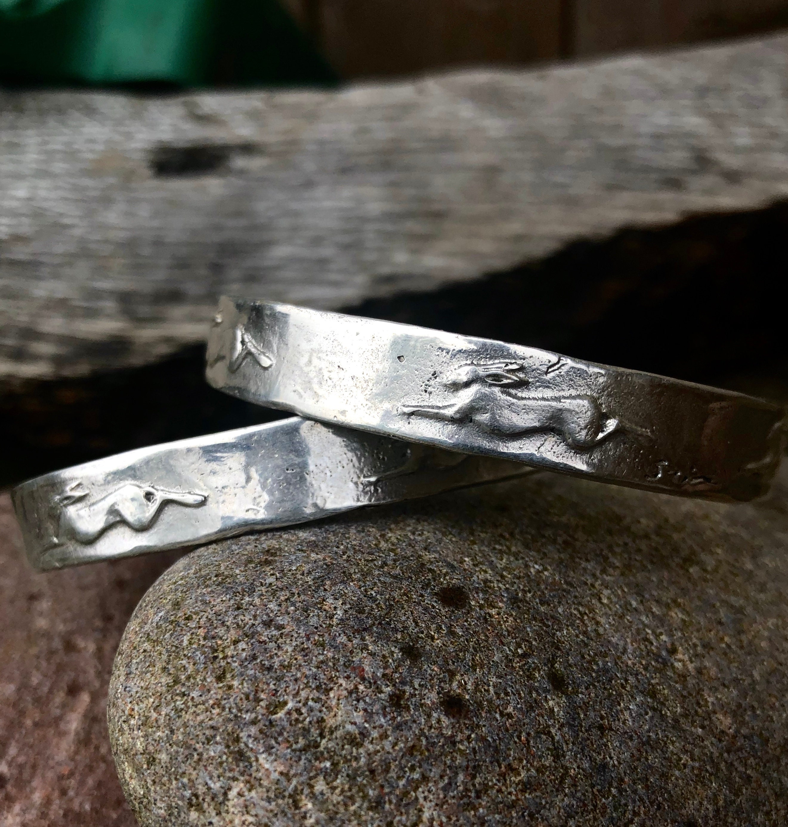 Hare Bangle in Pewter - Etsy