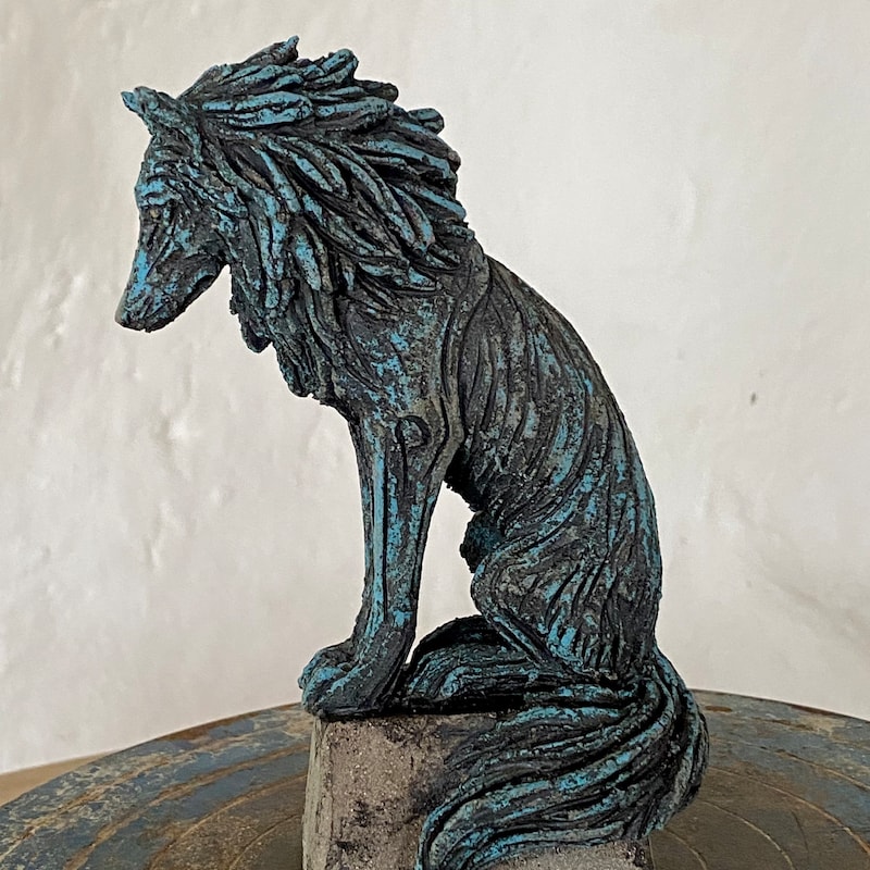 Wolf Pottery Figurine - Etsy UK