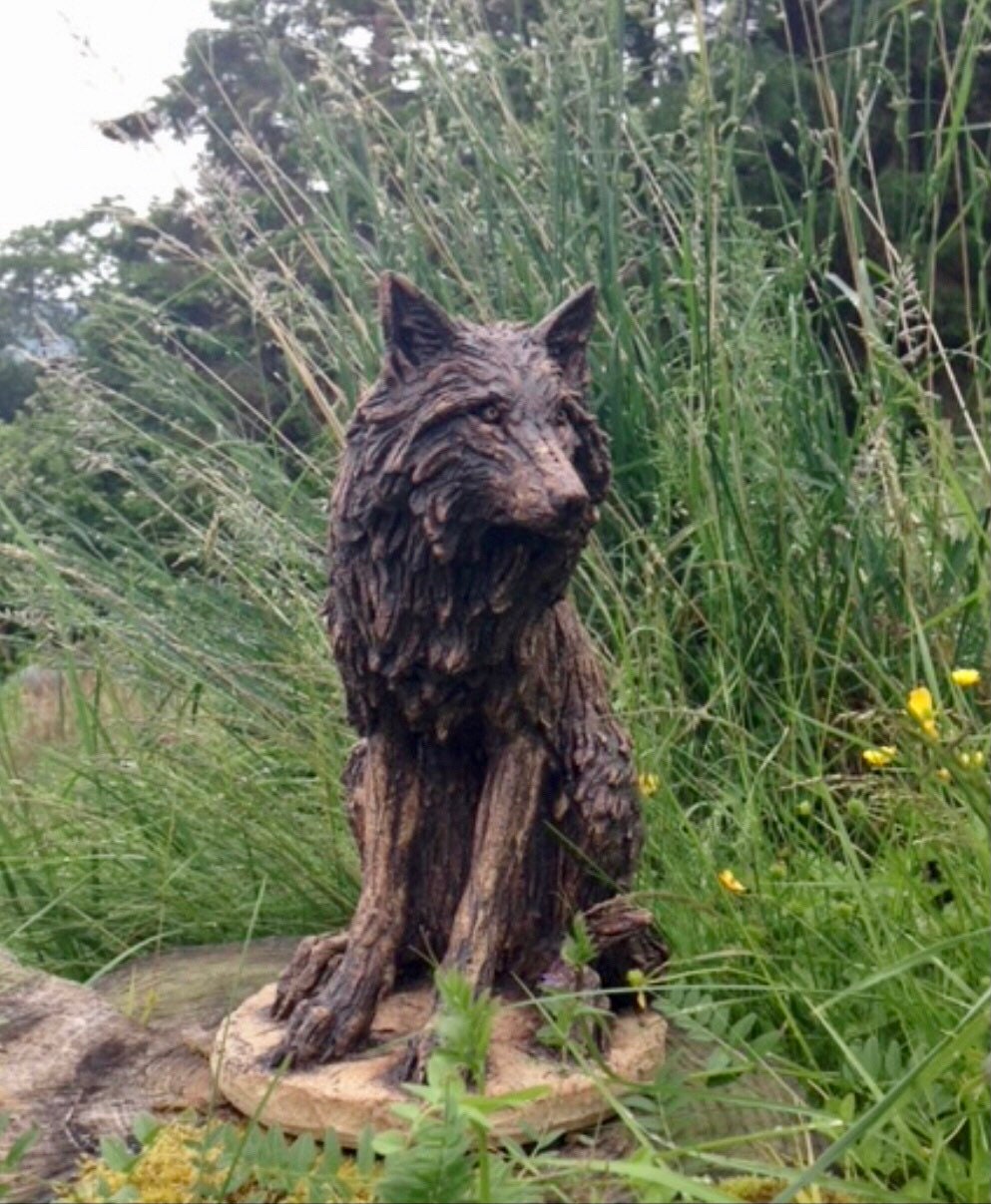 Wolf Sculpture in Ceramic by Paul Szeiler | Etsy UK
