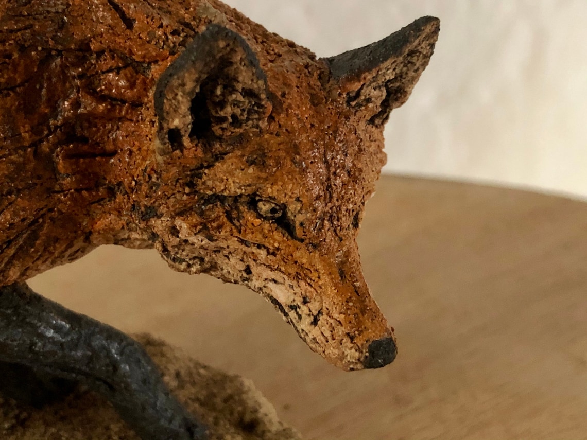 Fox Sculpture Handmade in Ceramic by Paul Szeiler - Etsy
