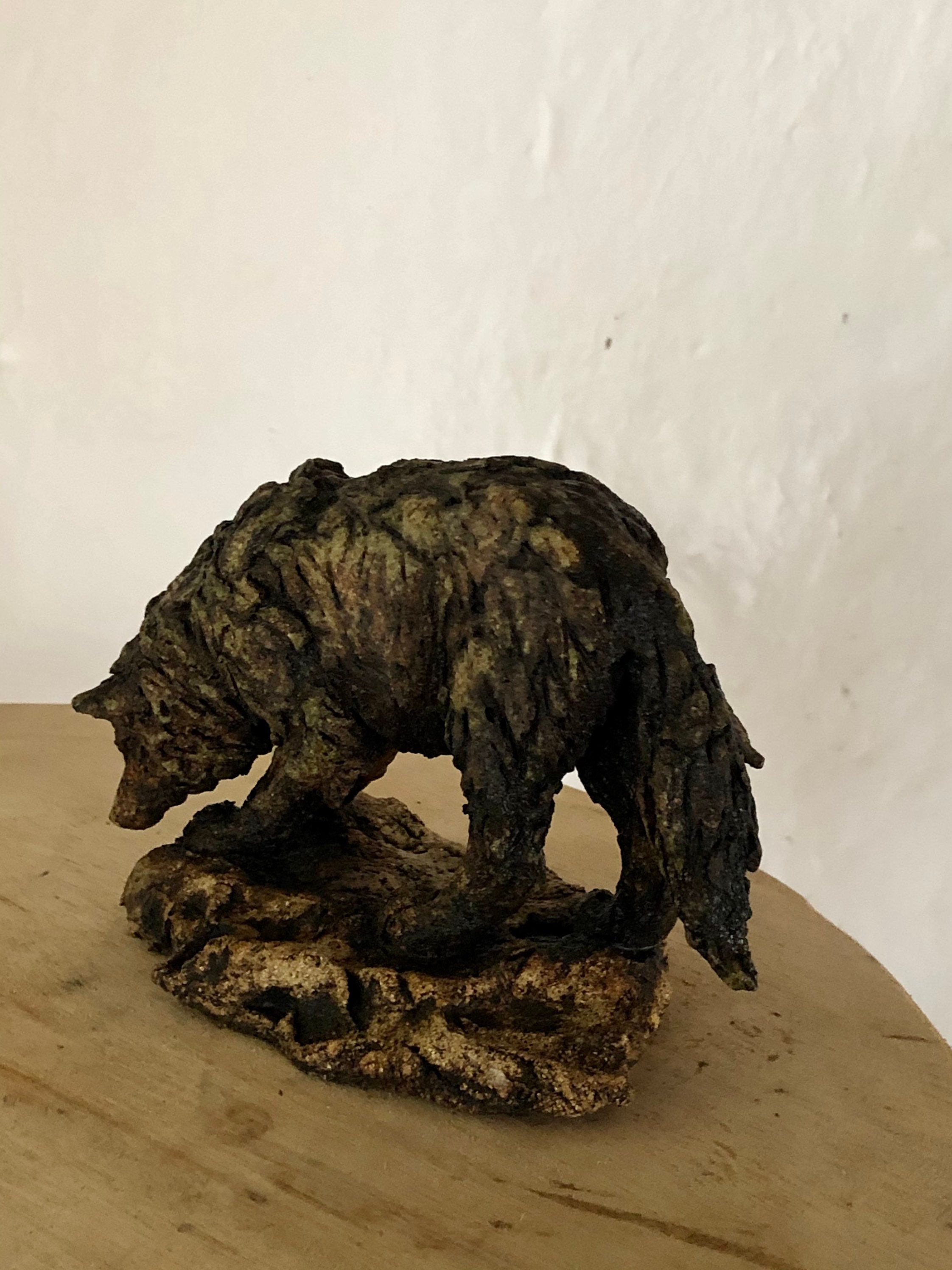 Wolf Looking Into Water Sculpture in Ceramic - Etsy