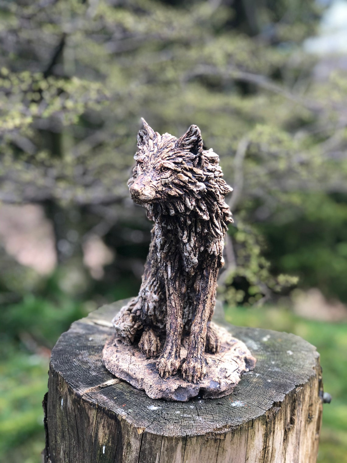 Wolf Sculpture in Ceramic Stoneware Hand Sculpted by Paul - Etsy