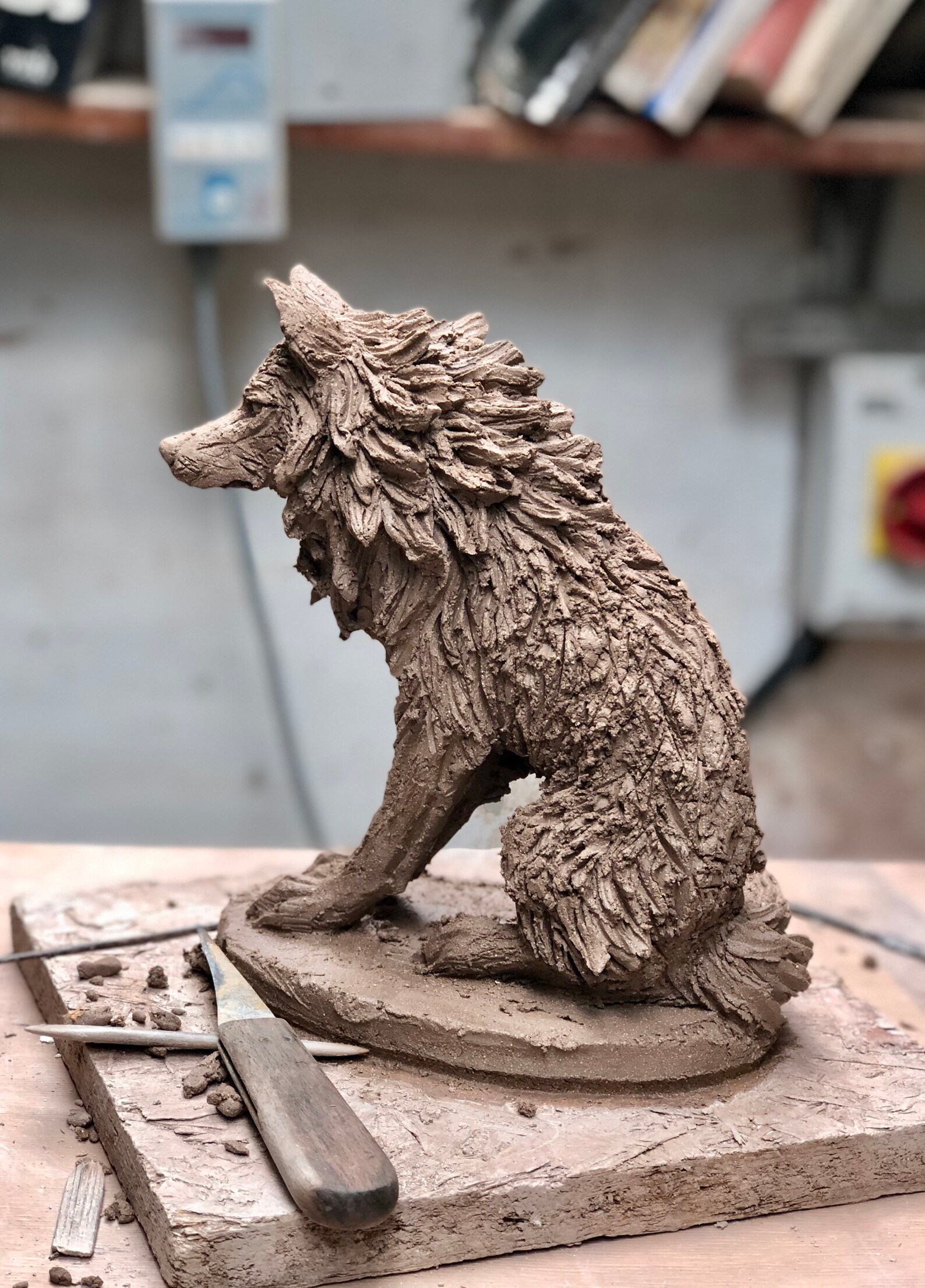 Wolf Sculpture in Ceramic by Paul Szeiler | Etsy UK