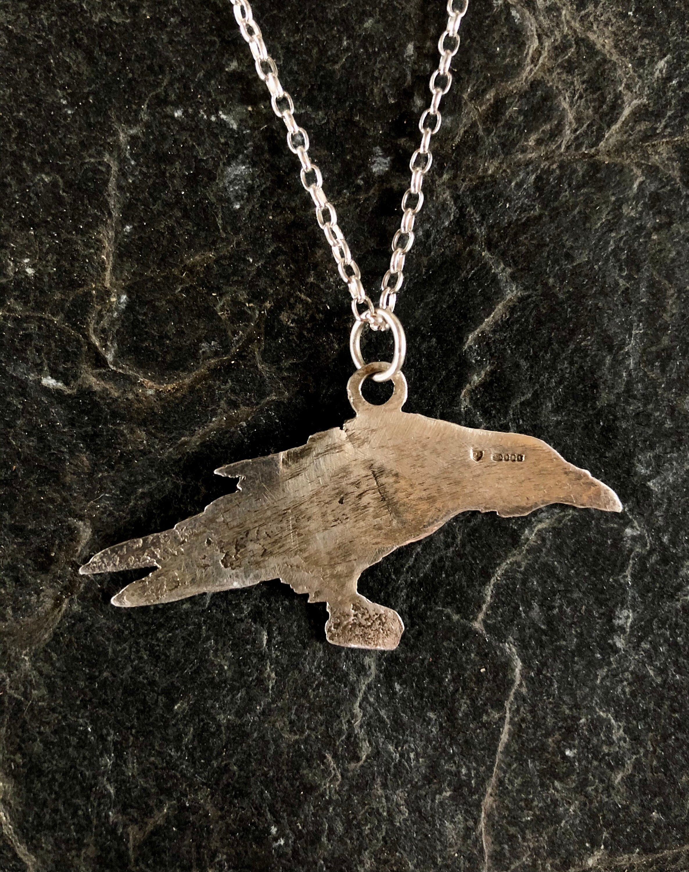 Raven Pendant in Silver | Etsy