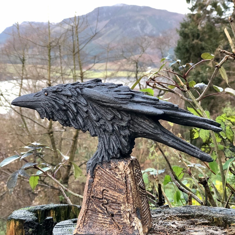 Raven Sculpture - Etsy
