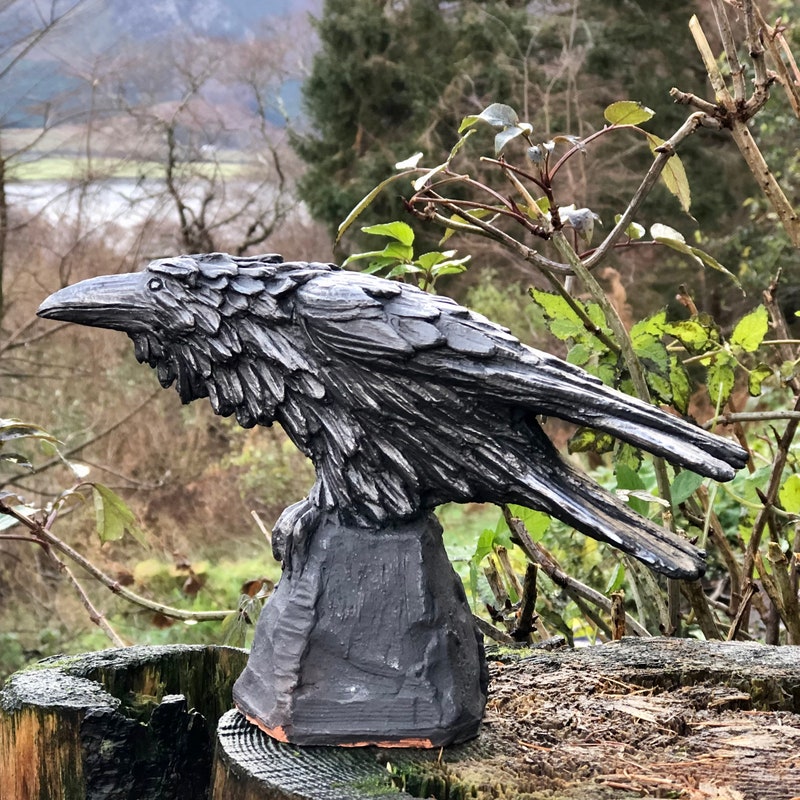 Raven Sculpture - Etsy